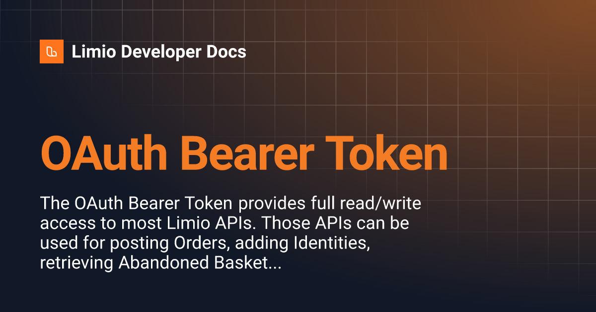 OAuth Bearer Token | Limio OAuth Bearer Token | Limio